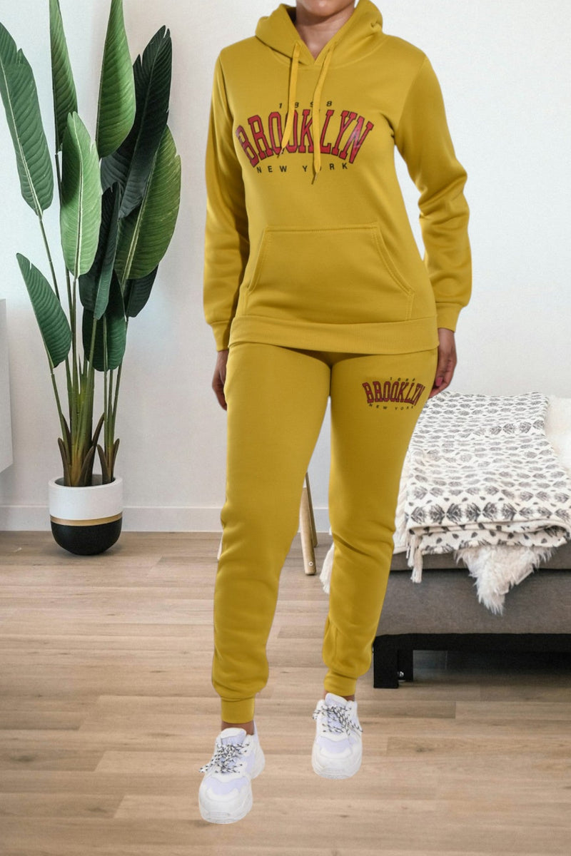 Mustard Brooklyn Fleece Tracksuit – StylePhase SA