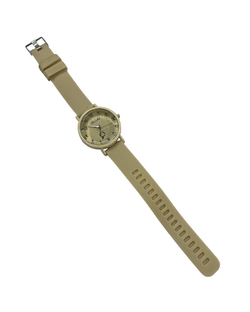 Beige Rubber Strap Watch – StylePhase SA