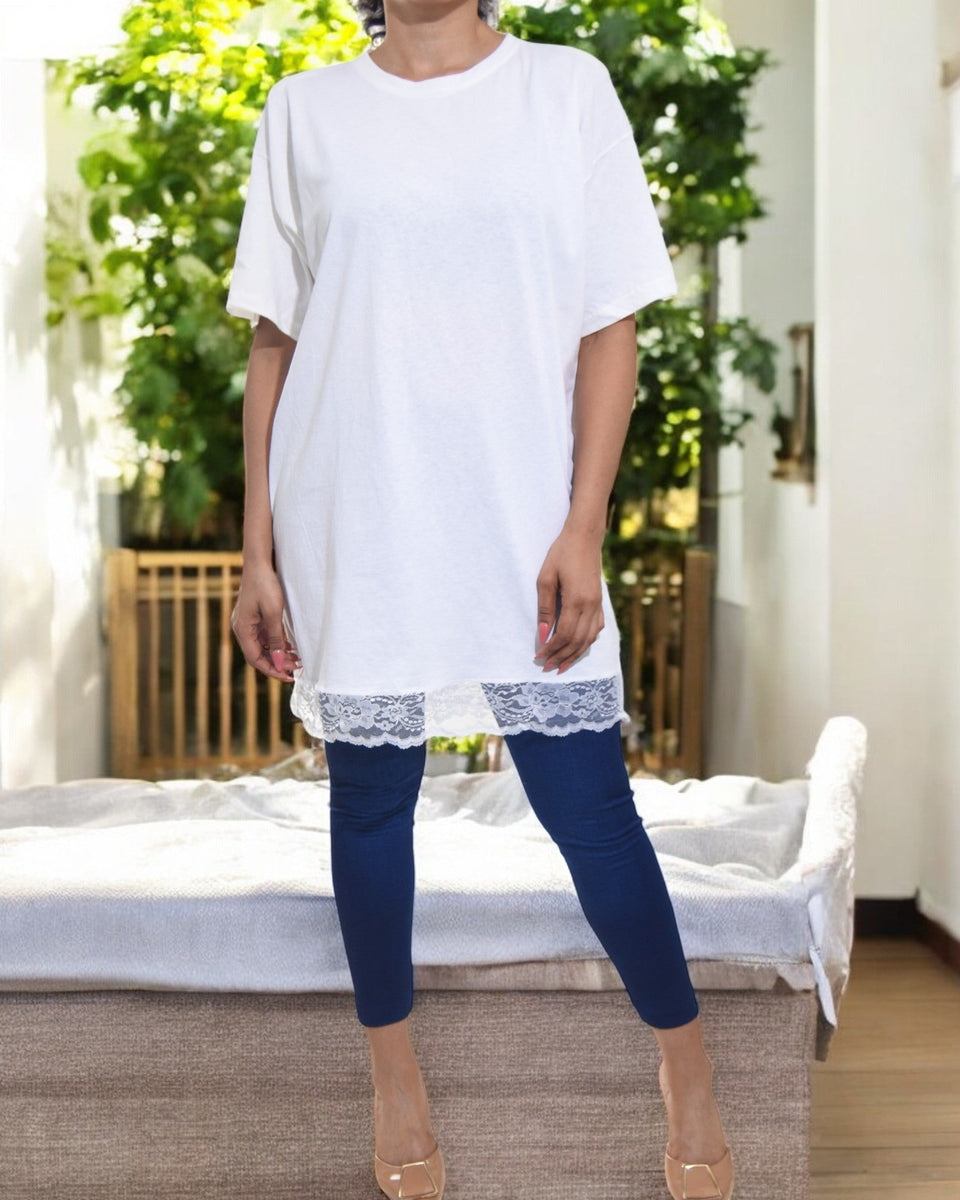 Ladies White Long Length Top – StylePhase SA